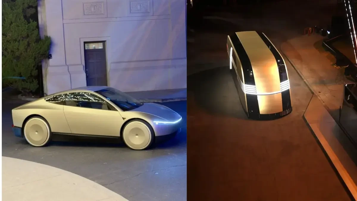 Tesla's Elon Musk Unveils Futuristic Robotaxi and Robovan Tesla's Elon Musk Unveils Futuristic Robotaxi and Robovan